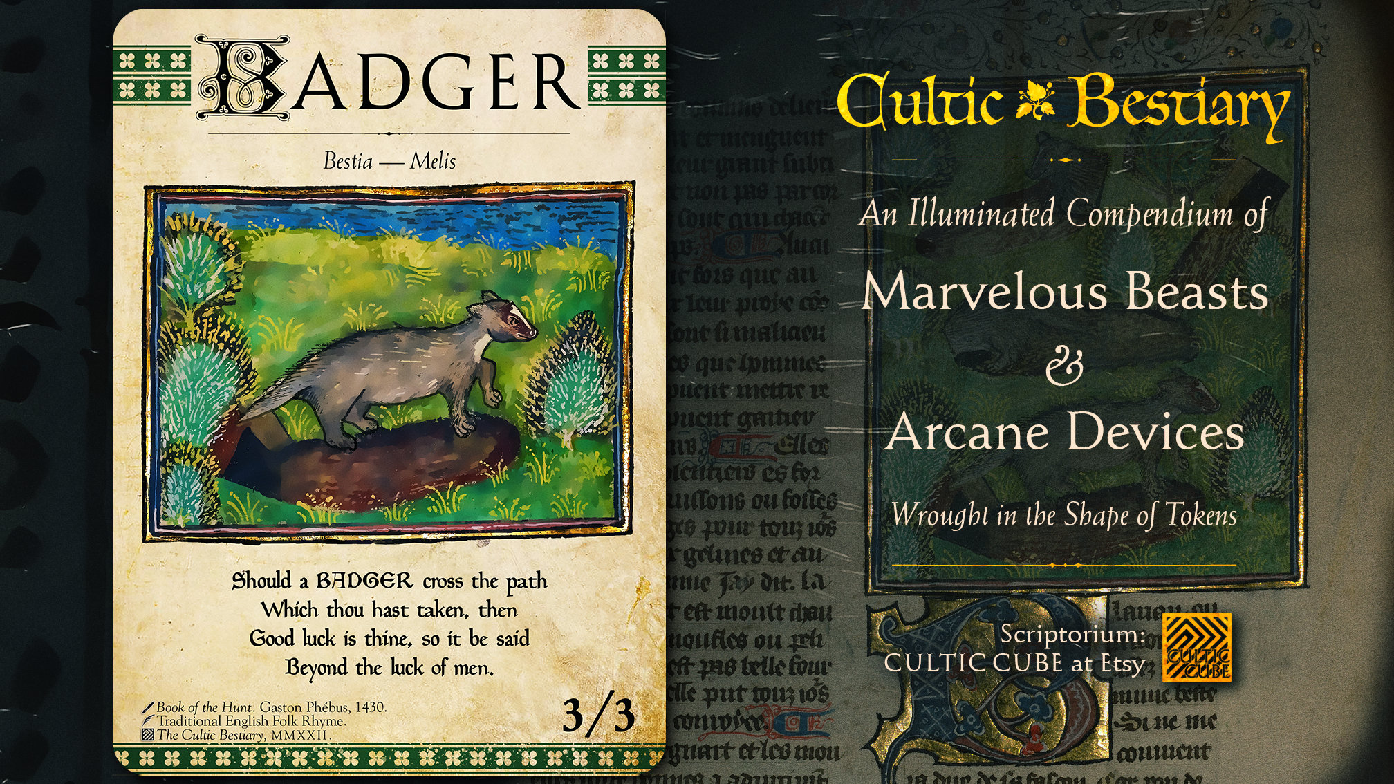 MTG Bestiary: Badger 3/3 Token - Etsy