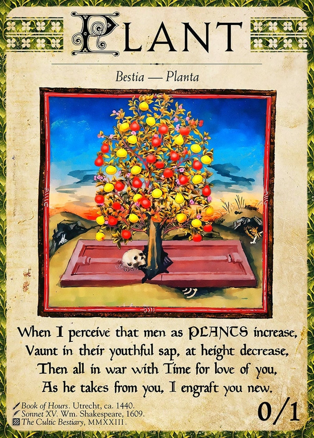 MTG Bestiary: Plant Token (tomb Variant) - Etsy