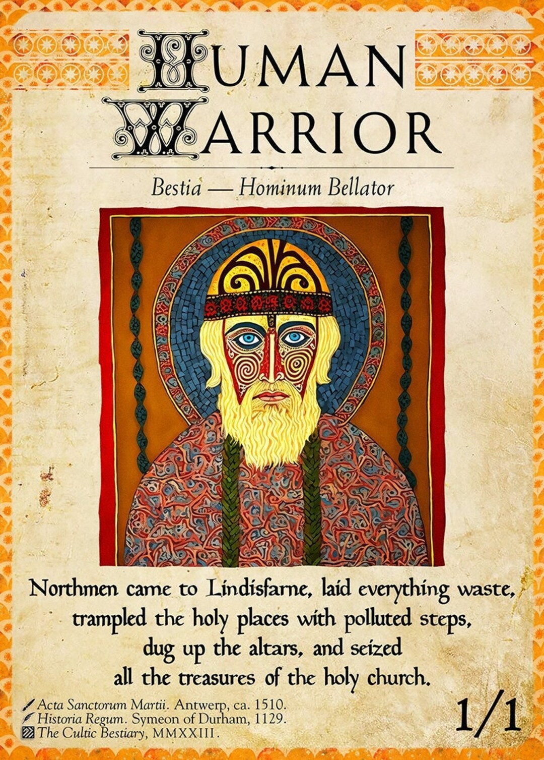 MTG Bestiary: Human Warrior Token - Etsy