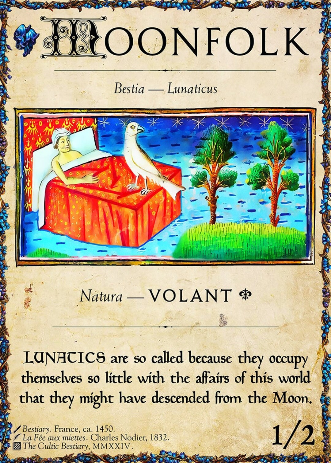 MTG Bestiary: Moonfolk Token - Etsy