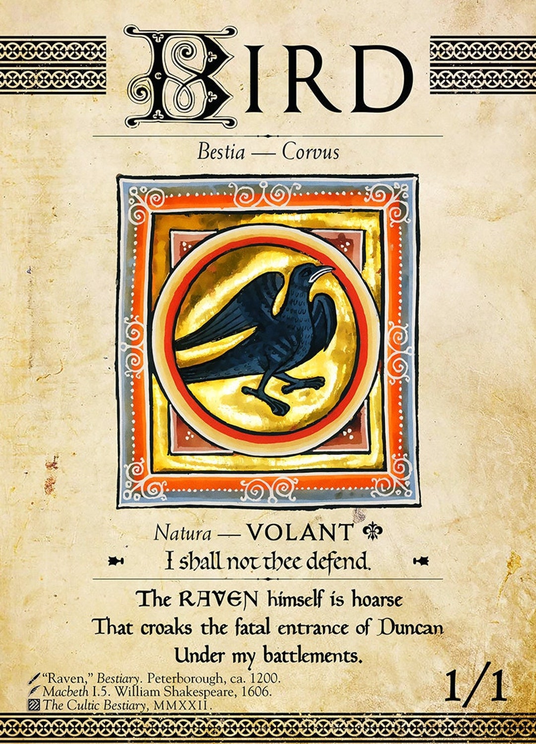 MTG Bestiary: Bird Token (black) - Etsy