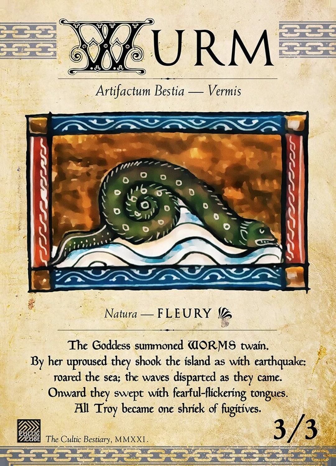 MTG Bestiary: Wurm Lifelink Token - Etsy