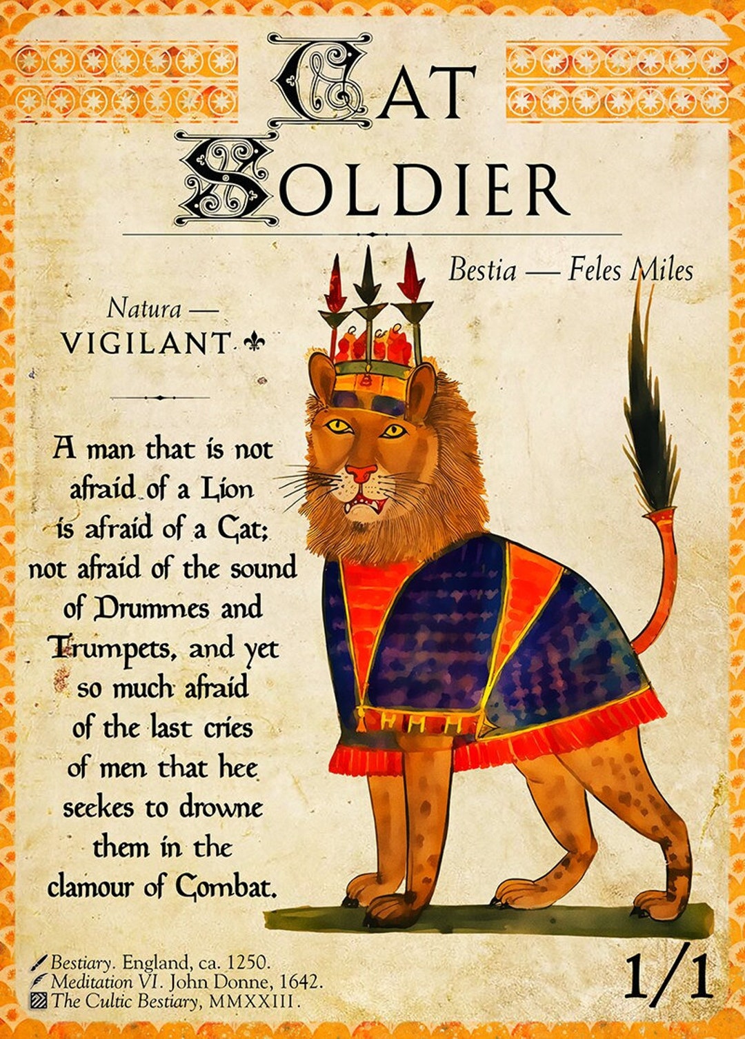 MTG Bestiary: W Cat Soldier Token (lion Variant) - Etsy