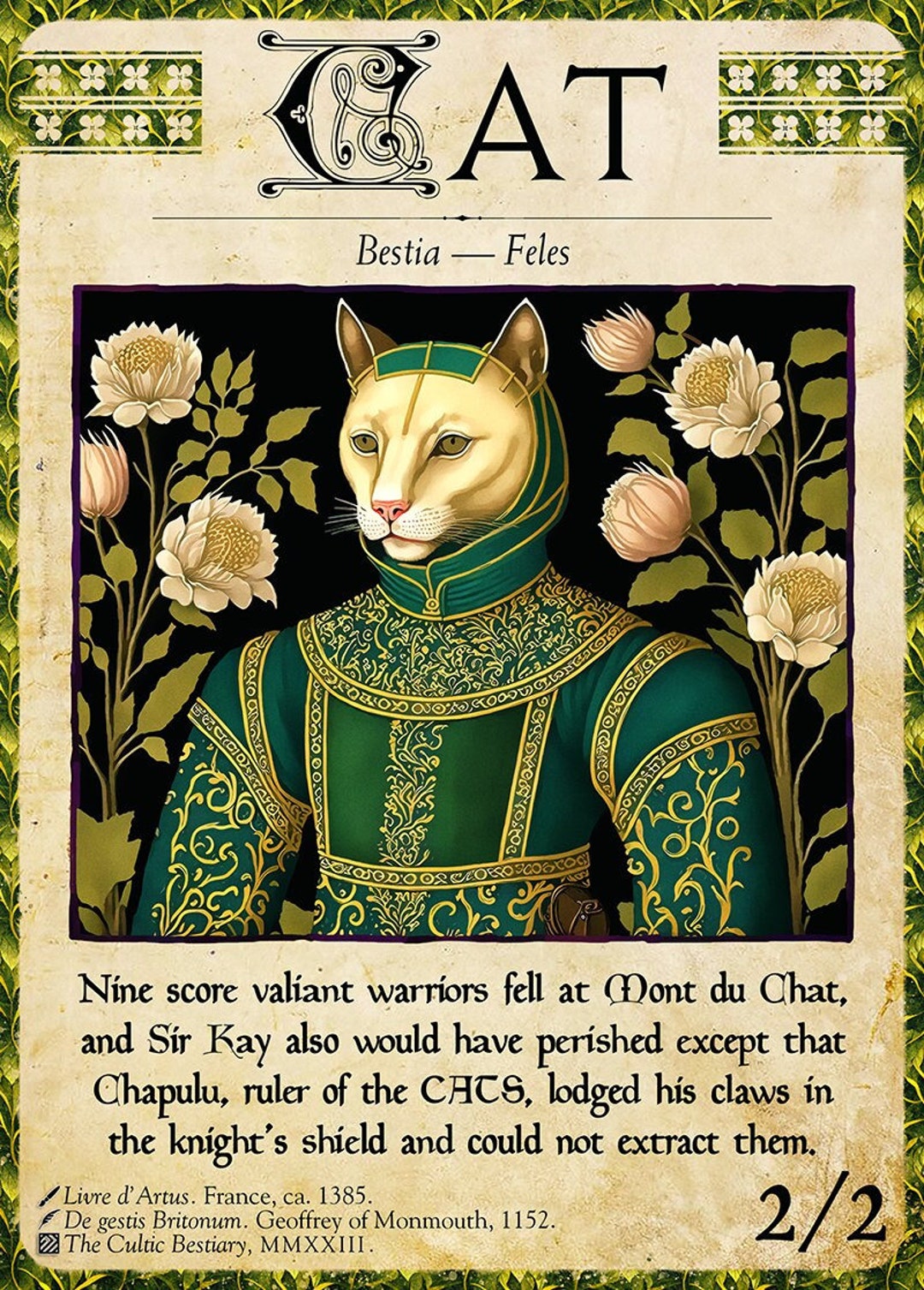 MTG Bestiary: G Cat 2/2 Token (aristocrat Variant) - Etsy
