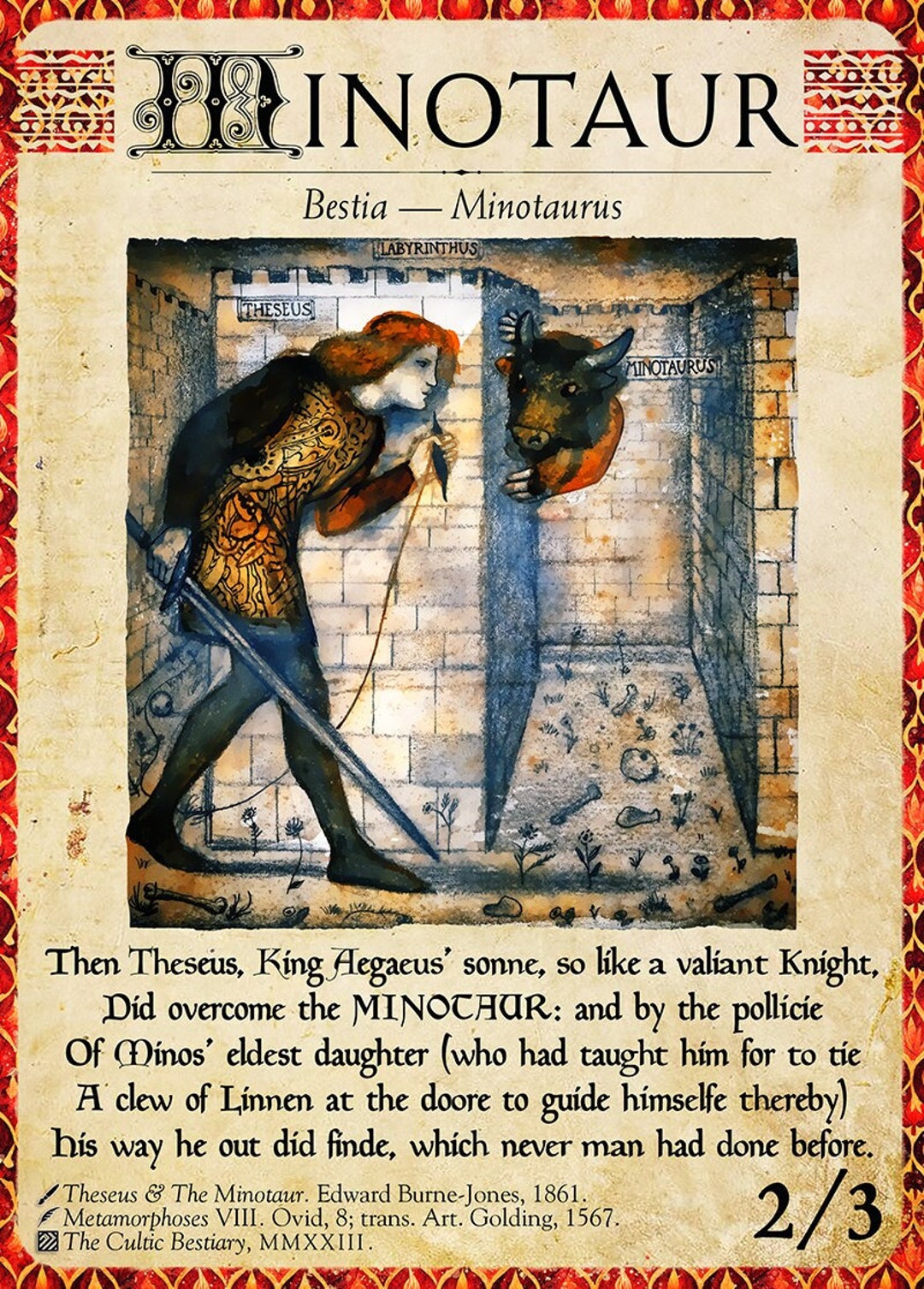 MTG Bestiary: Minotaur Token (pre-raphaelite Variant) - Etsy