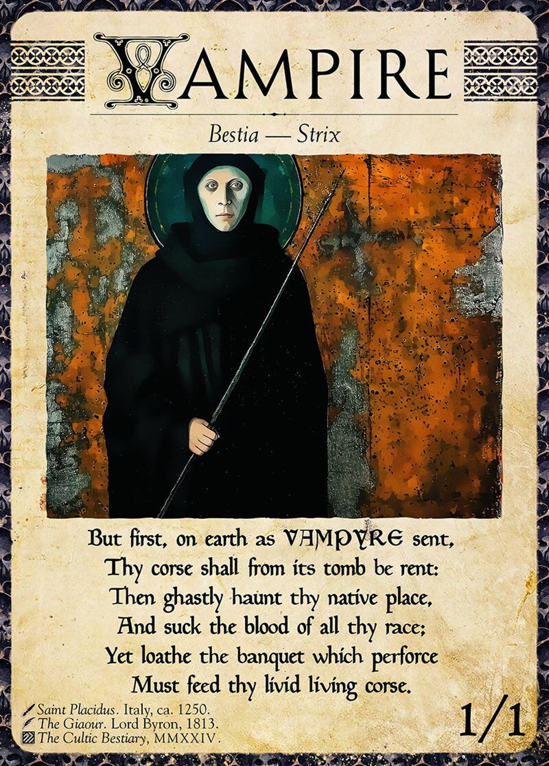MTG Bestiary: B Vampire 1/1 Token - Etsy