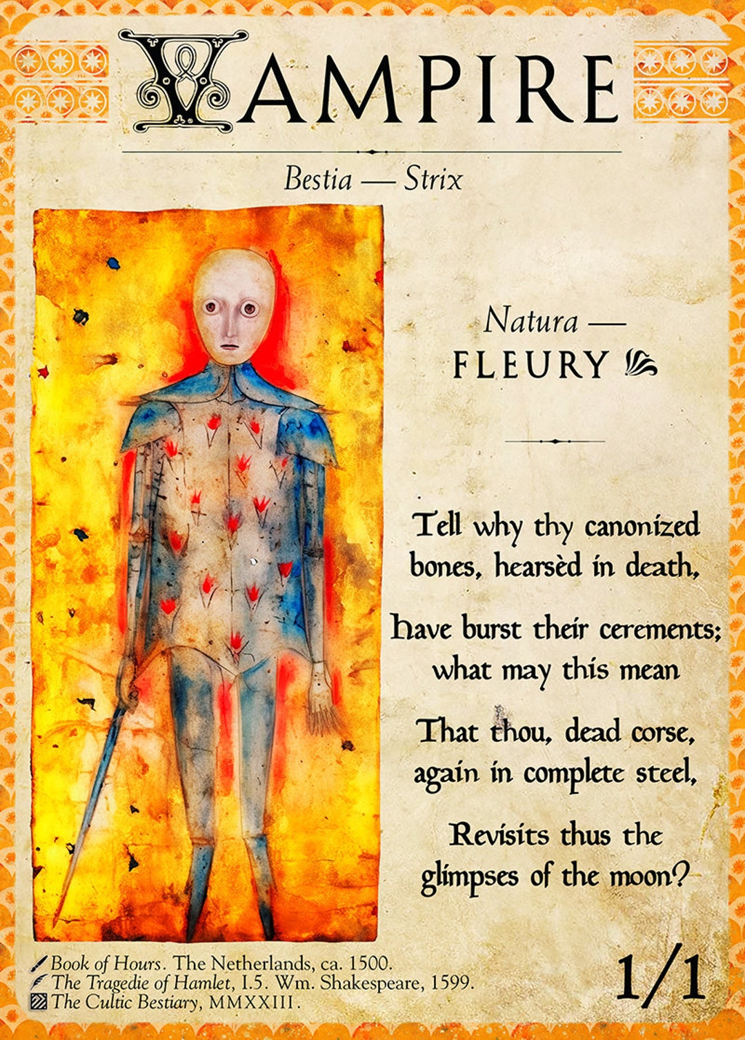 MTG Bestiary: White Vampire Token - Etsy