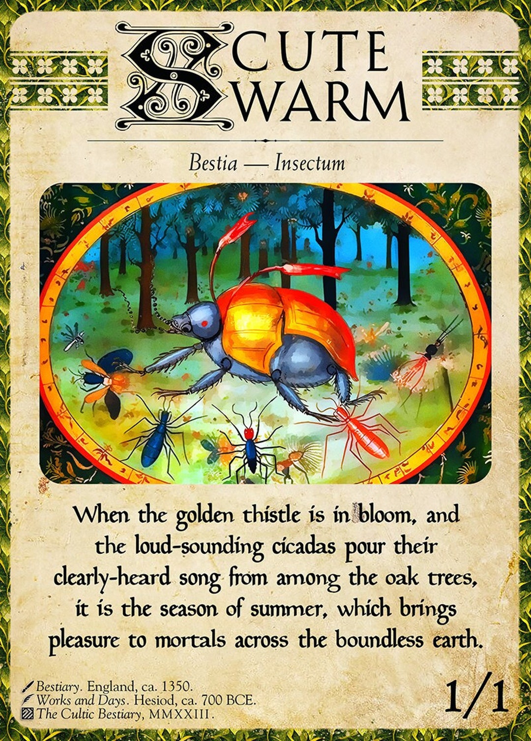 MTG Bestiary: Scute Swarm Token - Etsy