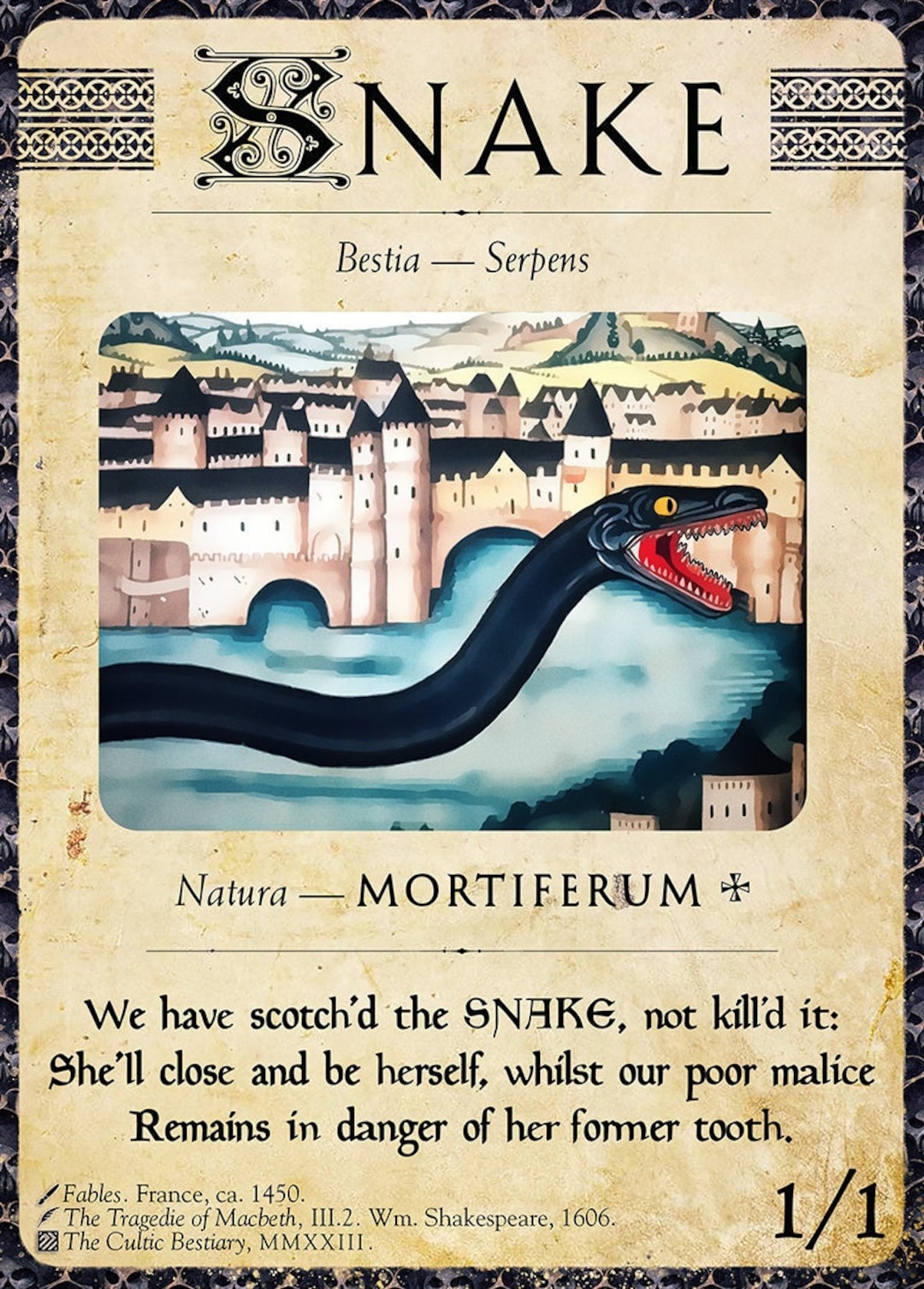 MTG Bestiary: B Snake Deathtouch Token river Variant - Etsy
