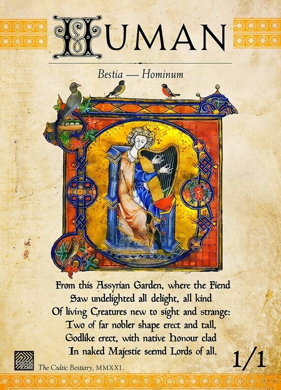 MTG Bestiary: Human Token harp Variant | Etsy