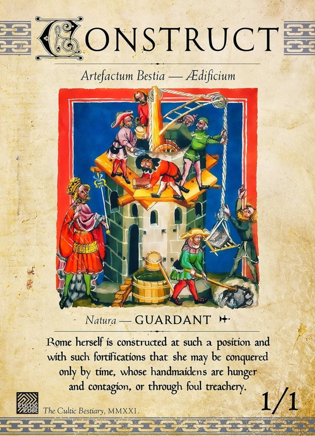 MTG Bestiary: Construct 1/1 Defender Token - Etsy