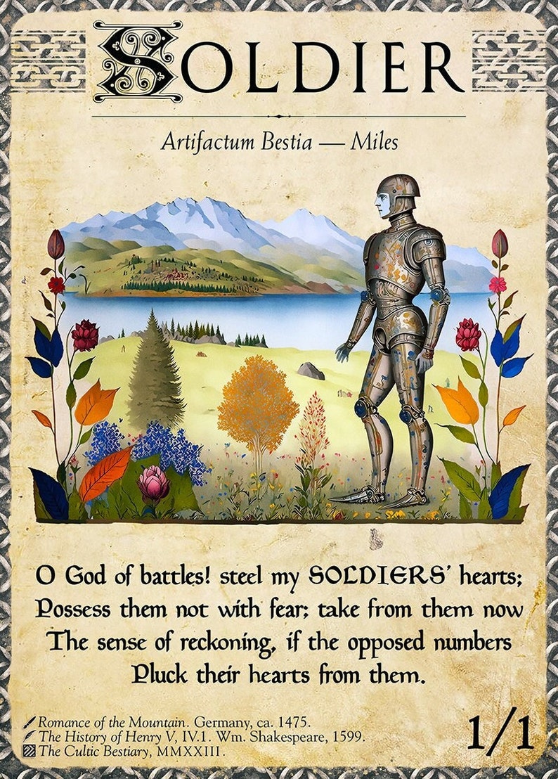 MTG Bestiary: Colorless Soldier Token - Etsy