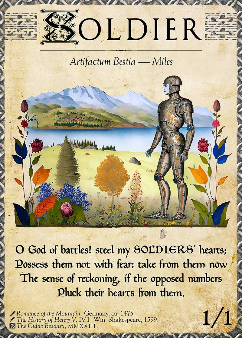 MTG Bestiary: Colorless Soldier Token - Etsy