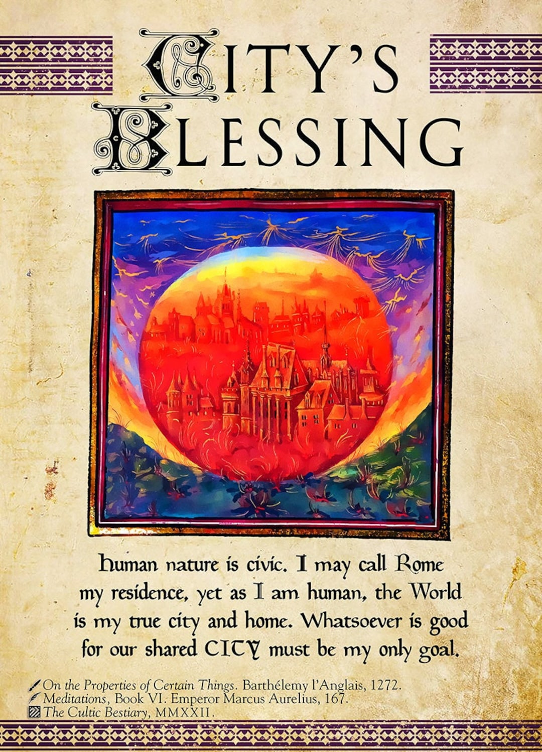 MTG Bestiary: City's Blessing Token (red Variant) - Etsy