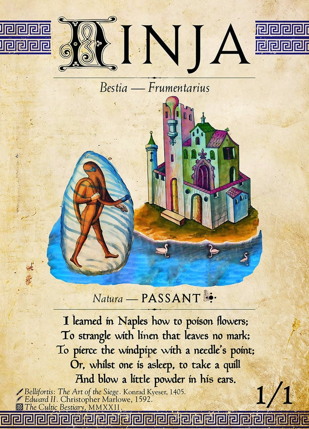 MTG Bestiary: Ninja Token - Etsy