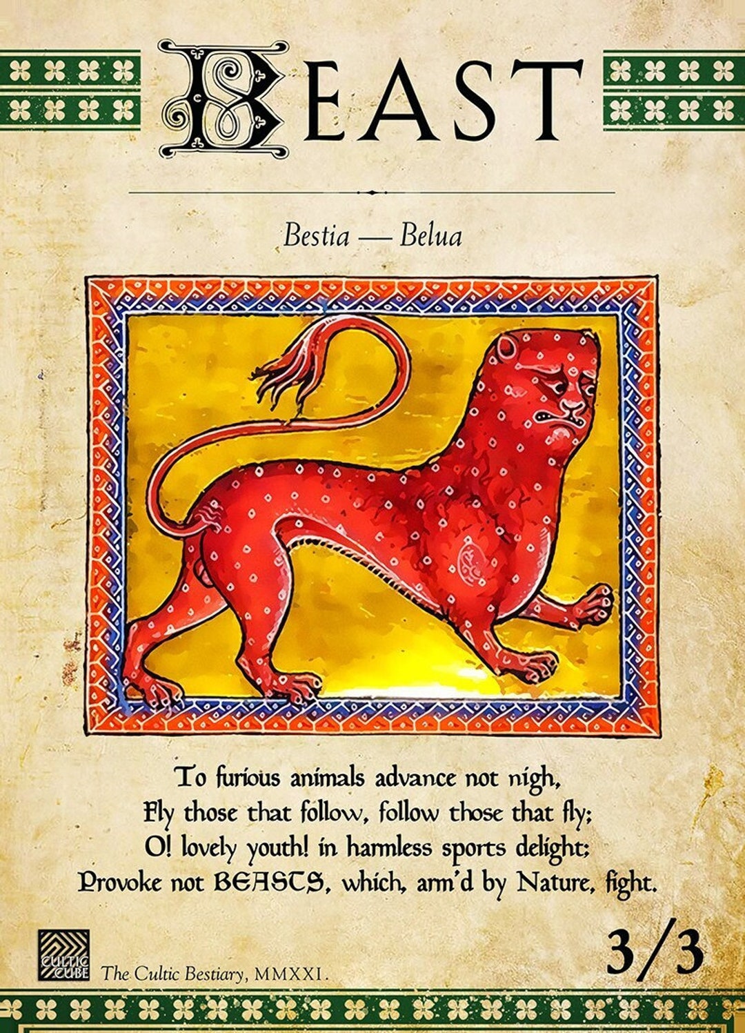 MTG Bestiary: Beast Token 3/3 (leonine Variant) - Etsy