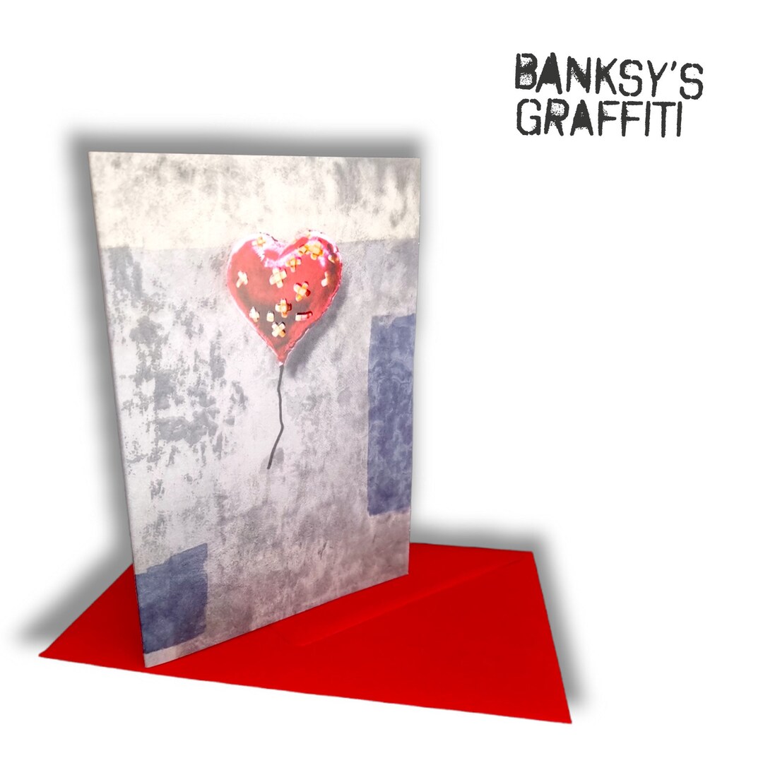 Banksy Greeting Card Connected Heart - Etsy