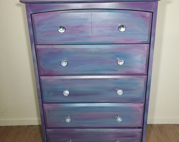 Purple Multi-color 5 Drawer Dresser - Etsy