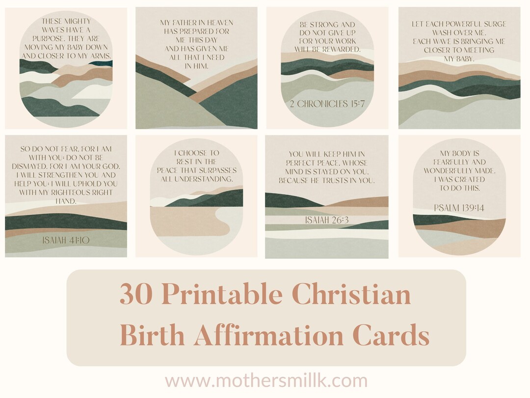 Set of 30 Christian Birth Affirmation Cards (pack Two) | Digital ...