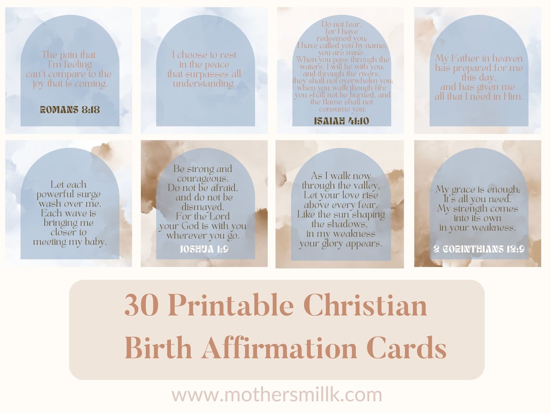 Scripture Based Christian Birth Affirmation Cards | Printable ...