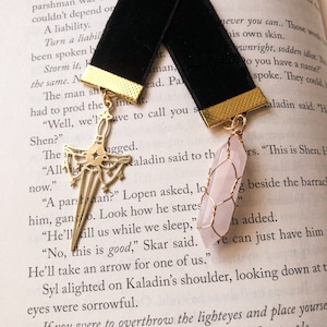 Dagger and Crystal Bookmark, Velvet, Quartz, Witchy Gift, Book Lover ...