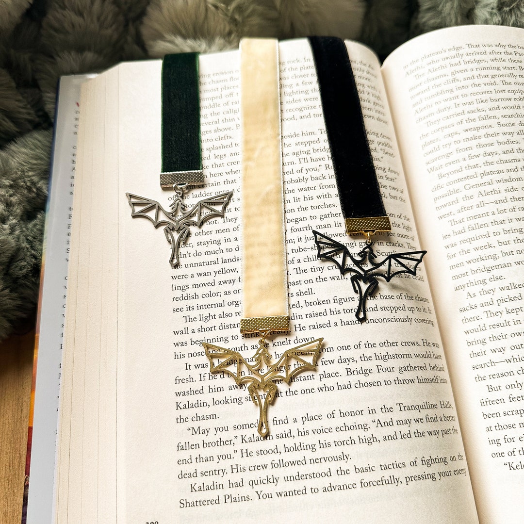 Three Dragon Bookmarks for Fantasy Reader Fourth Wing Bookmark Wing ...