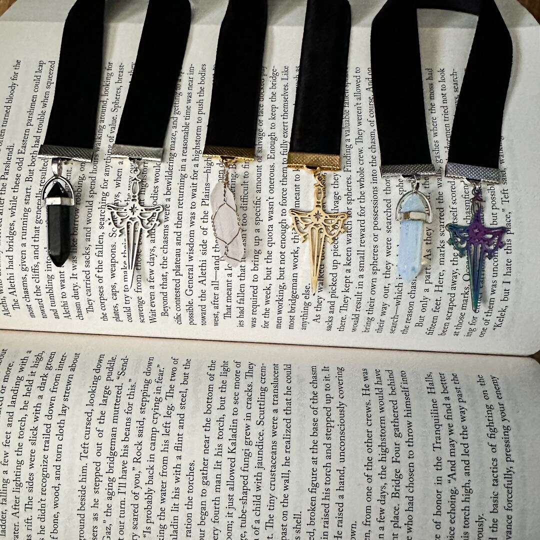 Sword Bookmark Gift Dagger Bookmarks Fantasy Reader Lover Black Ribbon ...