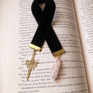 Dagger and Crystal Bookmark, Velvet, Quartz, Witchy Gift, Book Lover ...