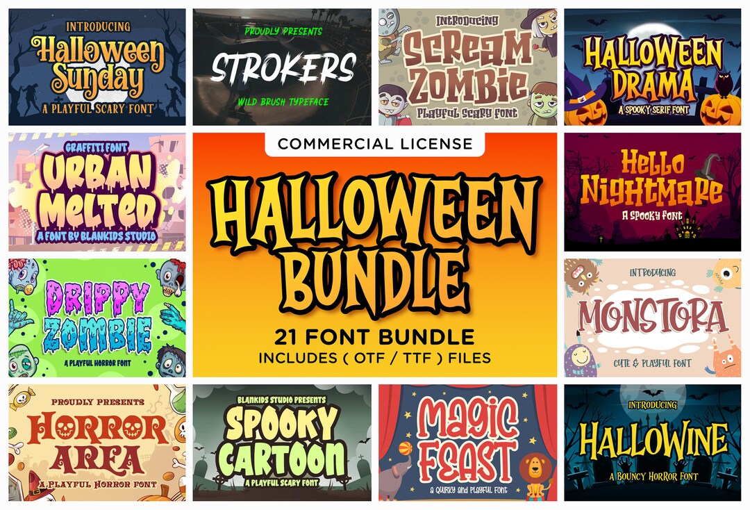 Halloween Font Bundle Cricut Font Procreate Font Halloween - Etsy