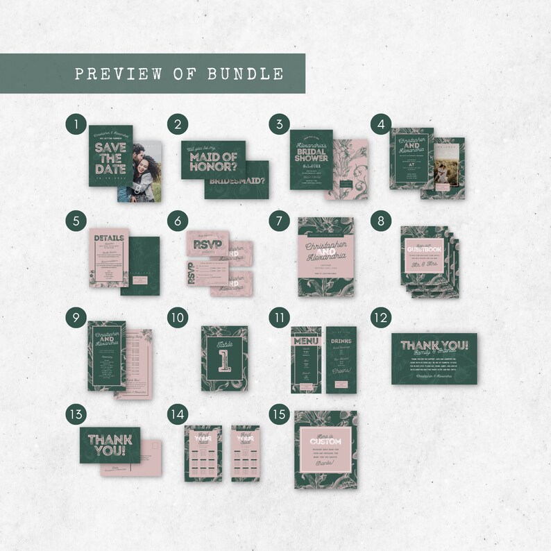 Editable Wedding Signage Canva Templates - the Bold Bundle. Invitation ...