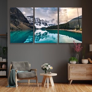 Snowy Mountain Nature Landscape Triptych Tempered Glass - Etsy