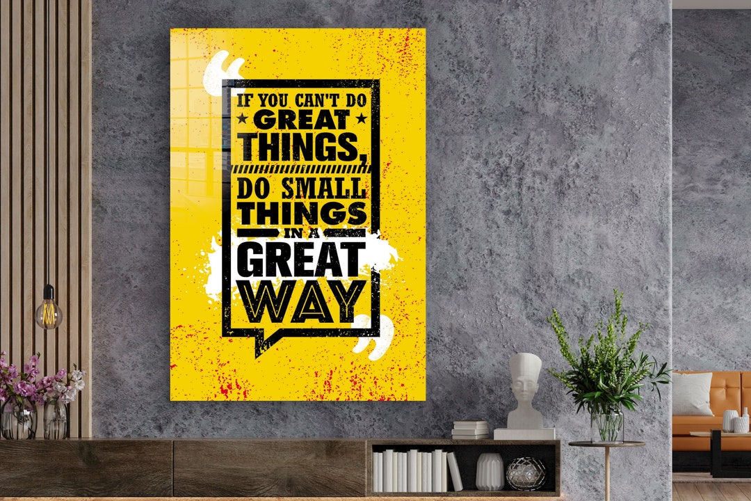 Motivational Words Tempered Glass Printing Wall Art-modern Extra Large ...