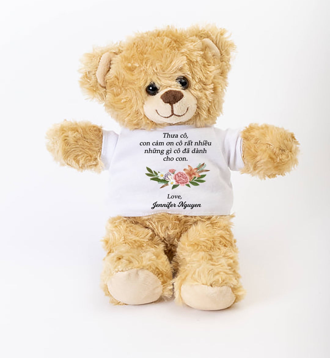 Vietnamese Teacher Gift Teddy Bear Customized, Vietnamese Aunt Gift ...