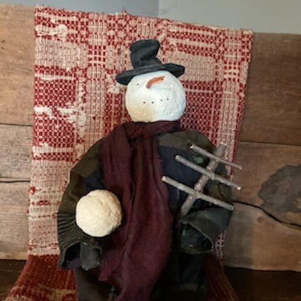 Primitive Snowman Pattern - Etsy