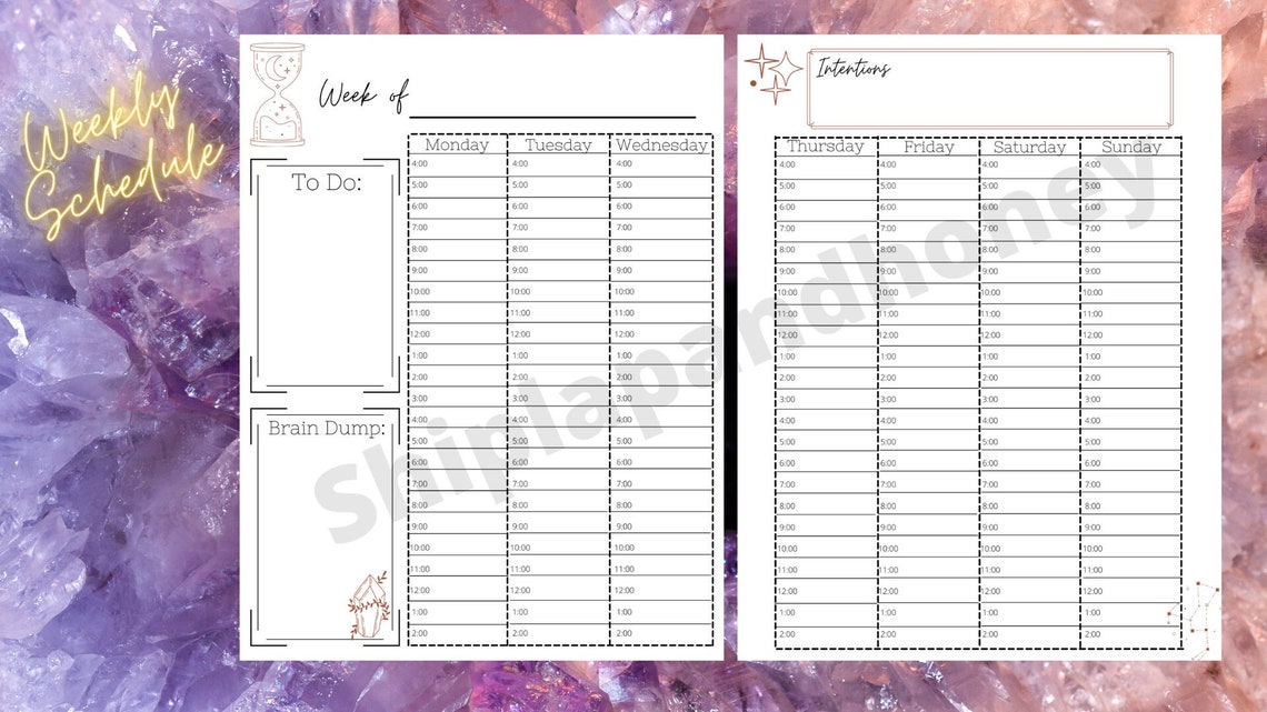 Weekly Schedule Printable - Etsy