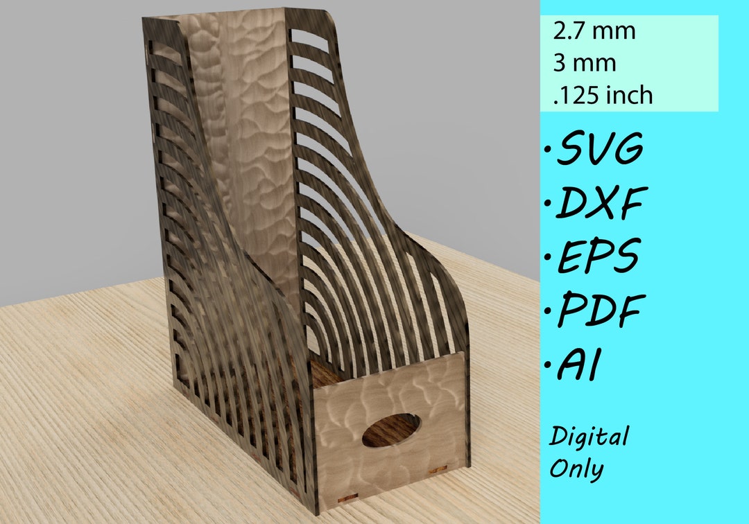 Modern Magazine Holder - Laser Cut Design - Dxf, Svg, Eps, Pdf, Ai Vector Files for Cutting - Etsy