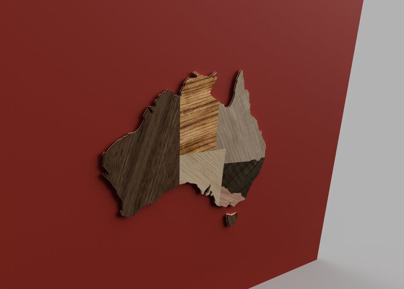 Laser Cut Australia Wood Wall Map Digital Vector Files for Cutting Dxf ...