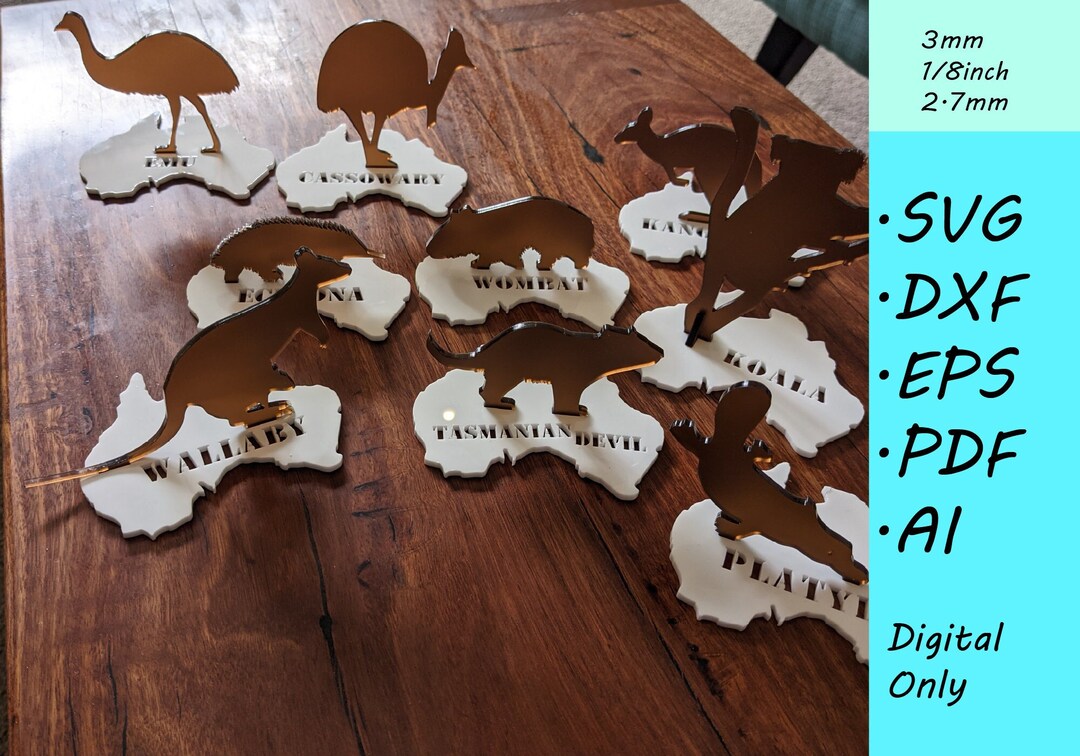 Australia Animal Figures Laser Cut Files - Kangaroo, Emu, Platypus ...