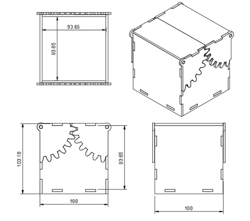 Geared Lid Box - Unique Gear Driven Box - Vector Files - Dxf, Svg, Eps ...