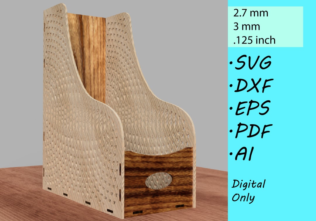 Modern Magazine Holder - Laser Cut Design - Dxf, Svg, Eps, Pdf, Ai ...