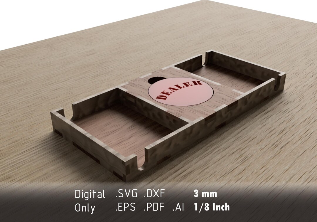 Laser Cut Digital Playing Card Box - Poker Card Box - Vector File for ...