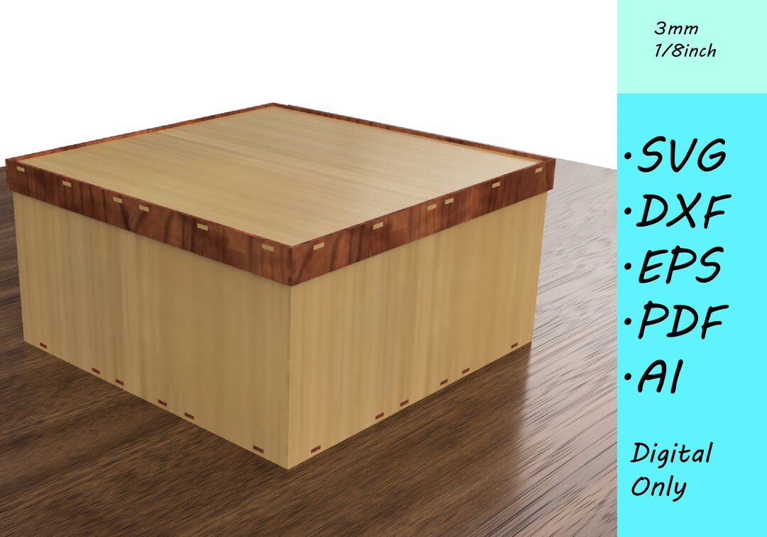 12 Inch Laser Cut Box Pattern - Vector Files for Cutting - Etsy