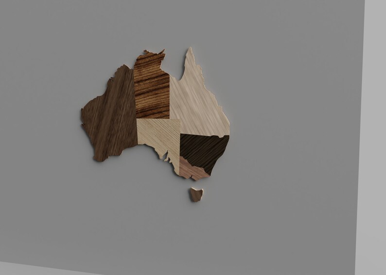 Laser Cut Australia Wood Wall Map Digital Vector Files for Cutting Dxf ...