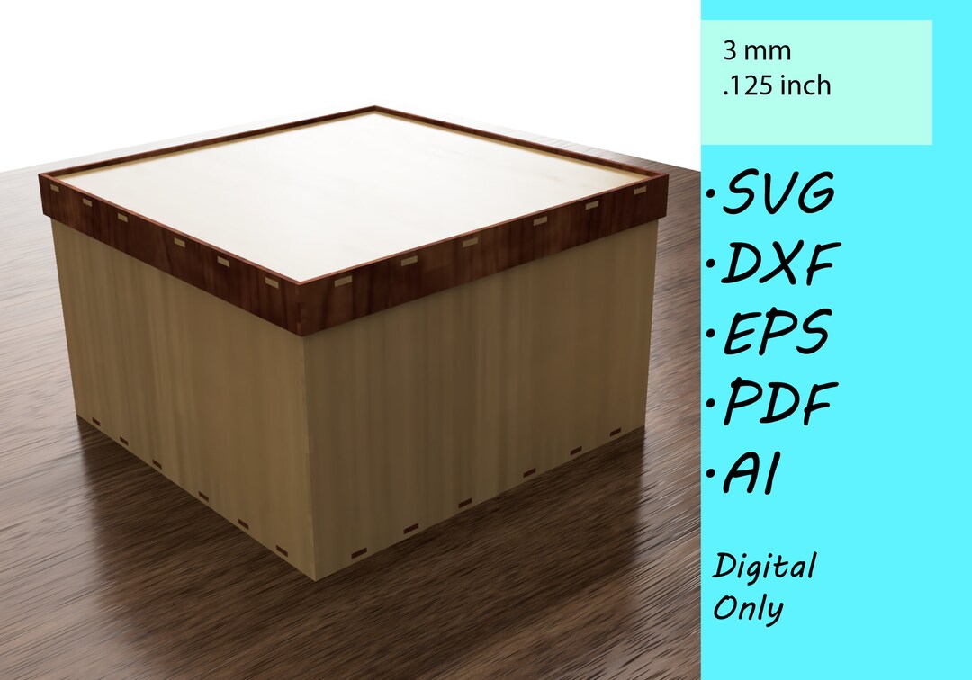 10 Inch Laser Cut Box Pattern Vector Files for Cutting - Etsy