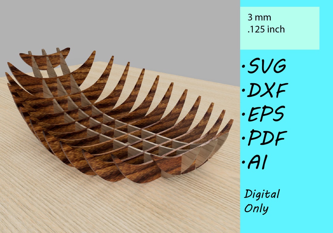Elegant Segmented Laser Cut Fruit Bowl - Vector File for Laser Cutting ...