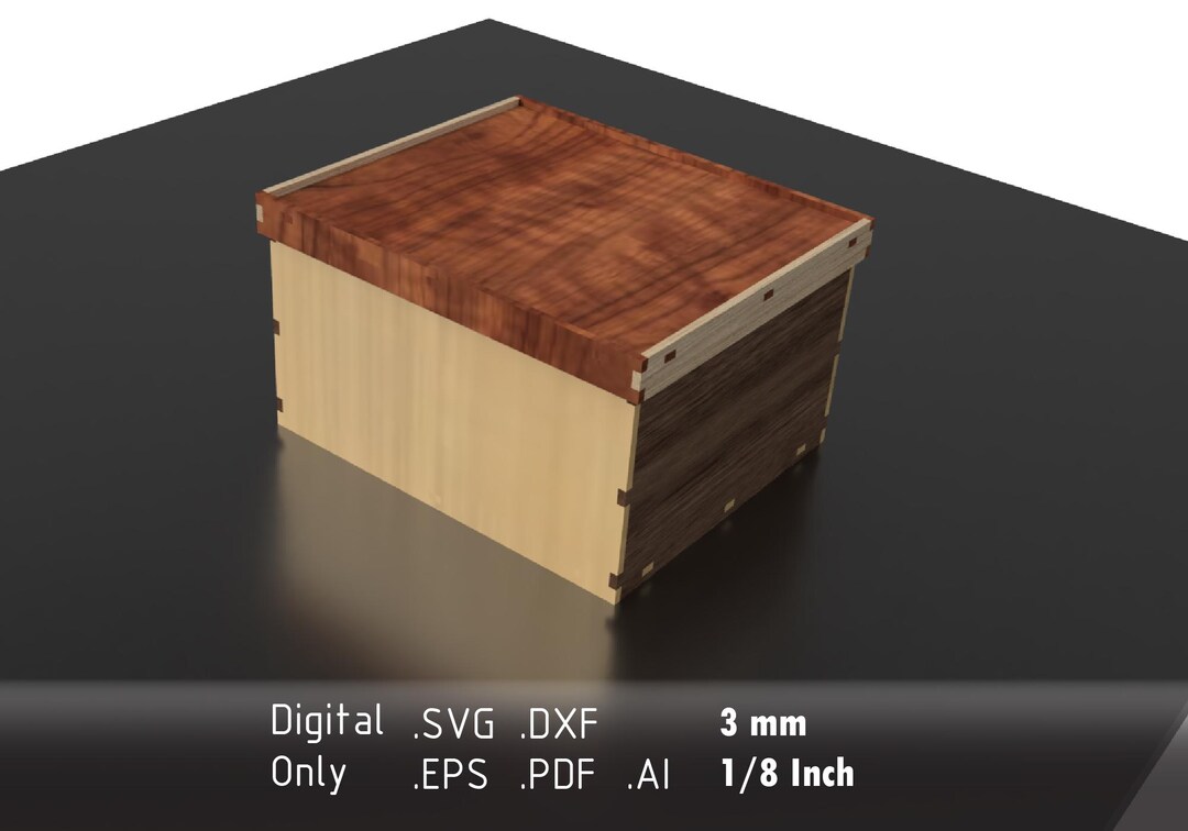 8 Inch X 5.5 Inch Laser Cut Box Pattern - Vector Files for Cutting - Etsy