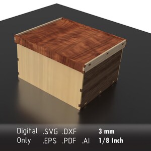 8 Inch X 5.5 Inch Laser Cut Box Pattern - Vector Files for Cutting - Etsy