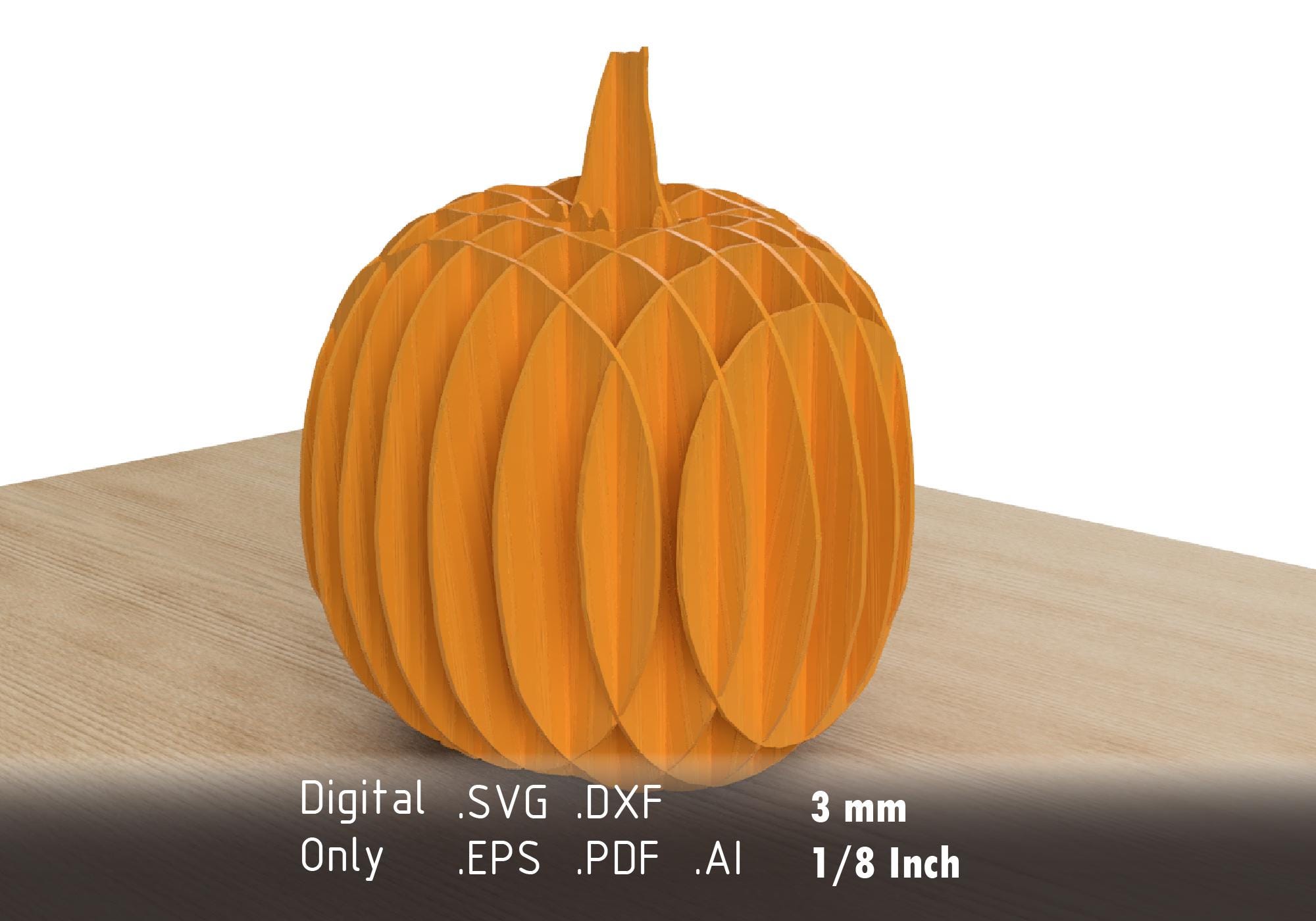 Laser Cut Halloween Pumpkin Pattern - Digital Vector Files for Cutting ...