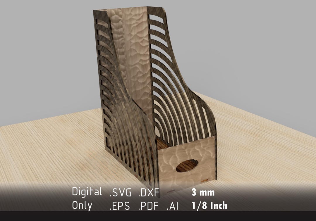 Modern Magazine Holder - Laser Cut Design - Dxf, Svg, Eps, Pdf, Ai ...