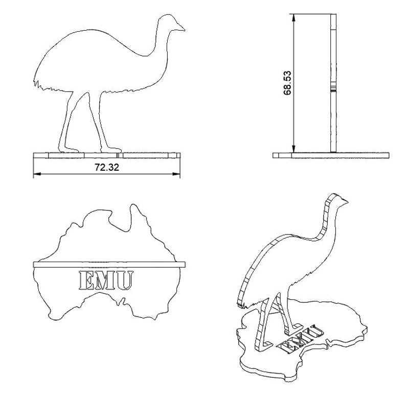Australia Animal Figures Laser Cut Files - Kangaroo, Emu, Platypus ...